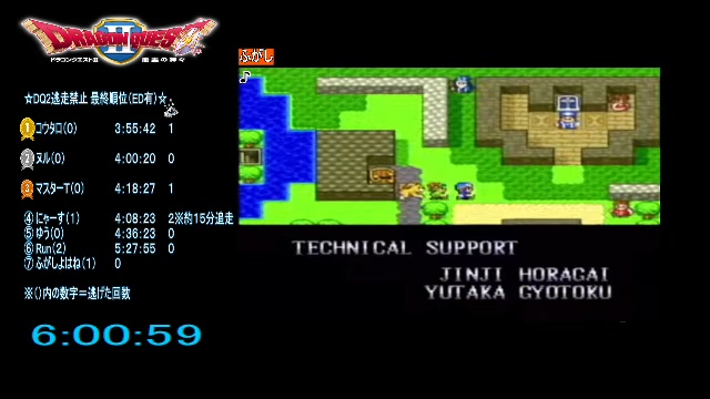 【ミラー】SFC版DQ2 逃走禁止RTA 並走（ネタバレあり） - 2022/10/6(木) 2:41開始 - ニコニコ生放送