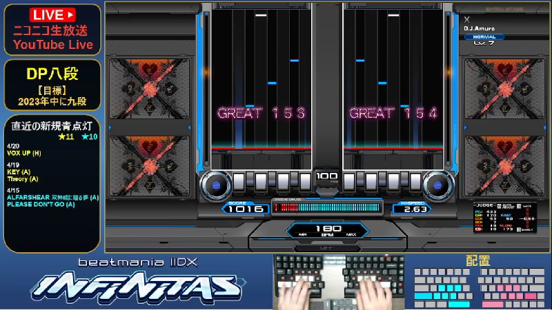 【キーボード】beatmania IIDX INFINITAS【DP】 - 2023/4/22(土) 19:04開始 - ニコニコ生放送